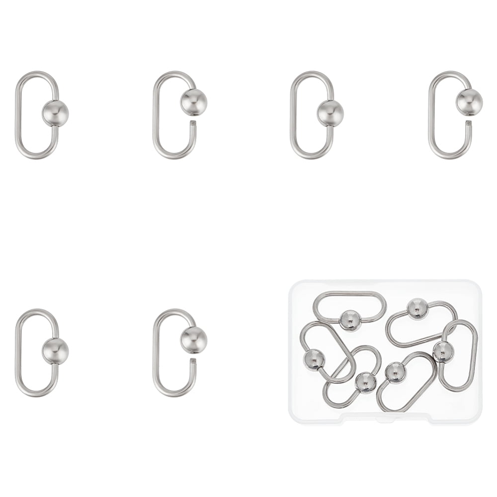 6Pcs 304 Stainless Steel Screw Carabiner Lock Charms for Necklaces ...