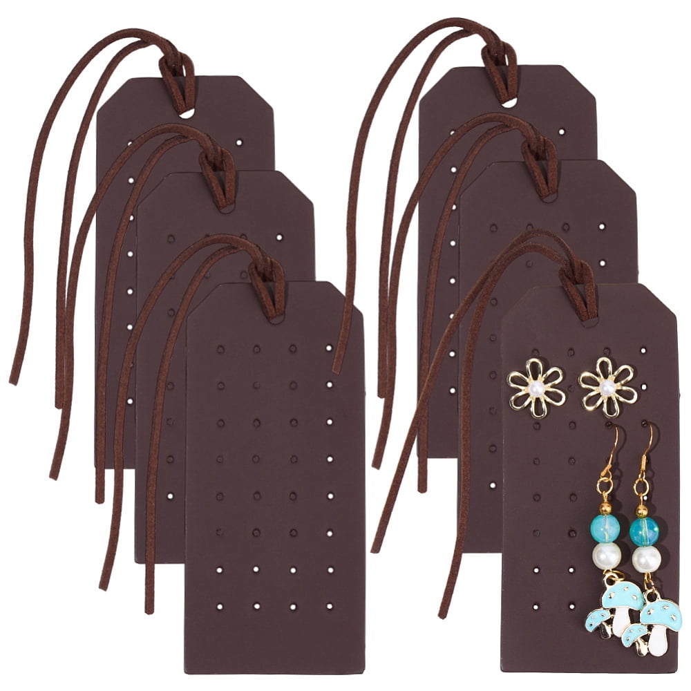 6Pcs 32-Hole Imitation Leather Earring Organizer Display Cards ...