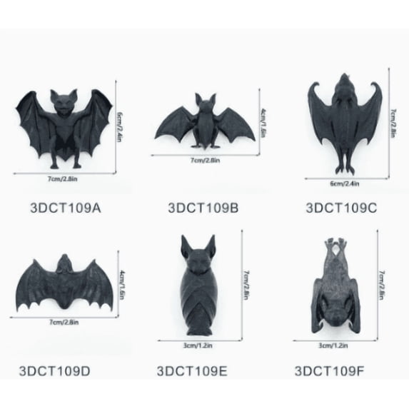 6Pcs 3D Black Bat Refrigerator Magnets, Bat Fridge Halloween Stickers ...