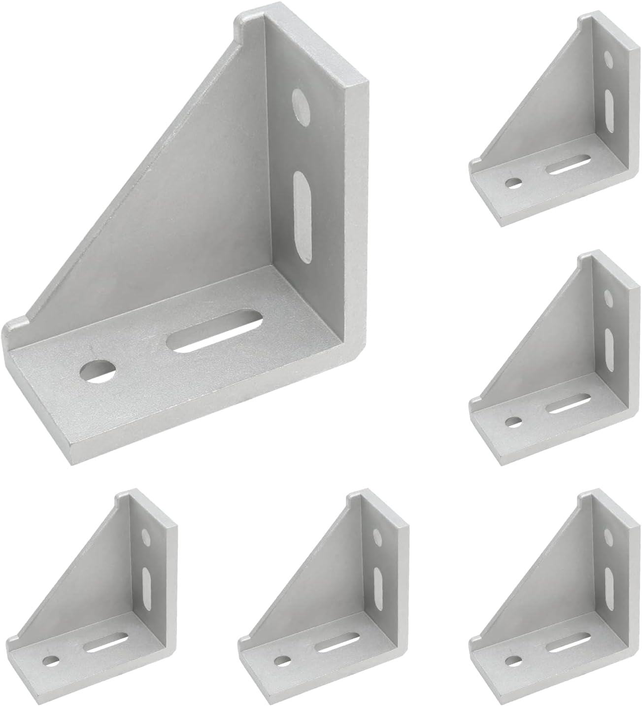 6Pcs 4040 Inside Corner Bracket Gusset, Silver Aluminum Extrusion ...