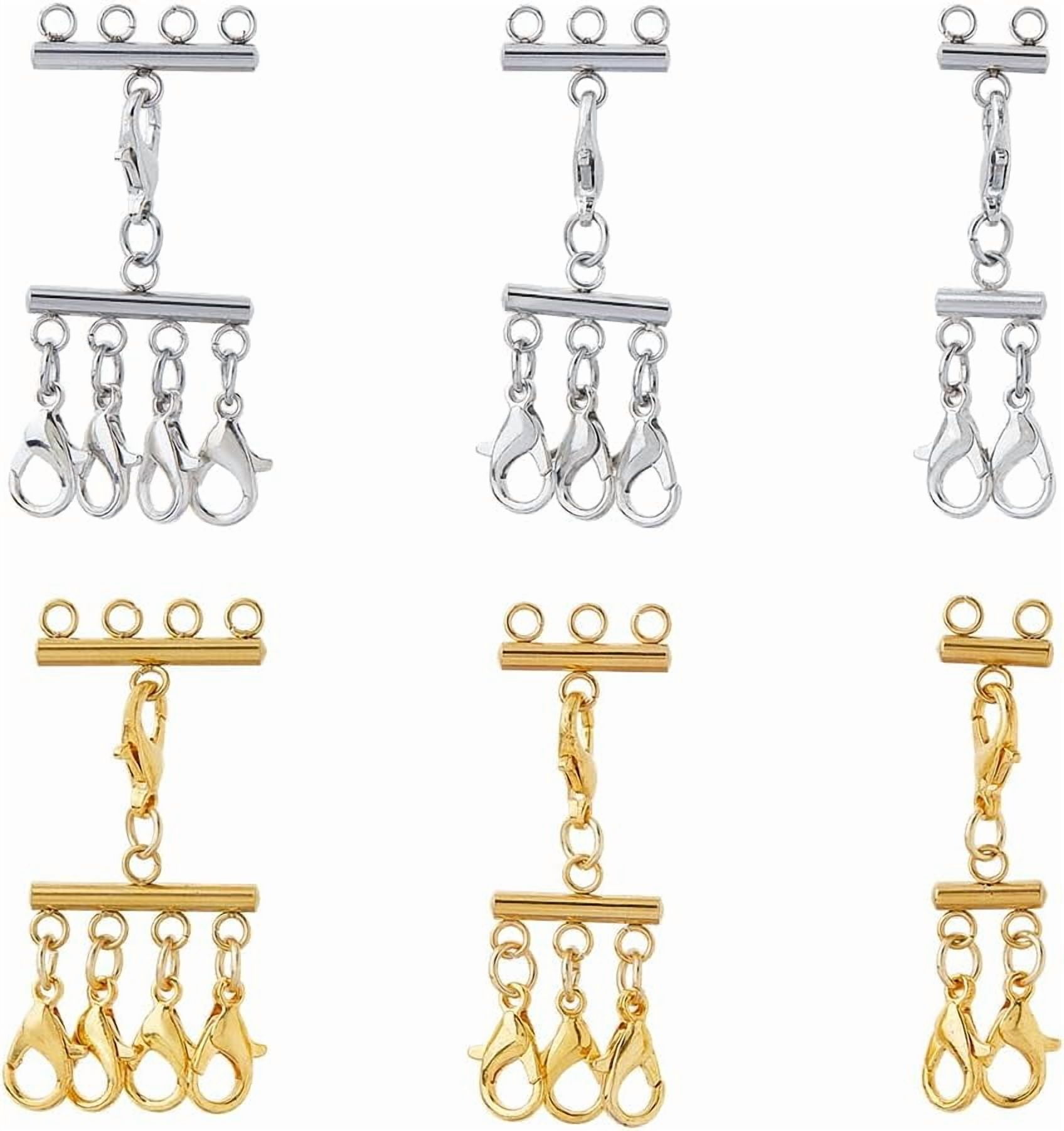 6Pcs 44mm Necklace Layering Clasp 304 Stainless Steel Necklace ...