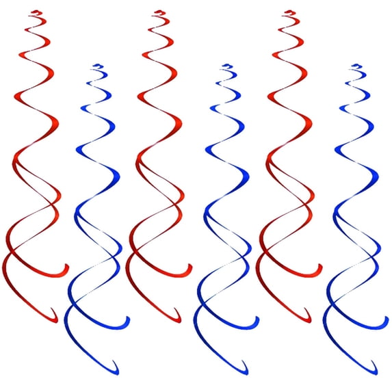 6Pcs 4Th Of July Patriotic Swirl Hanging Decor Independence Day Spiral ...