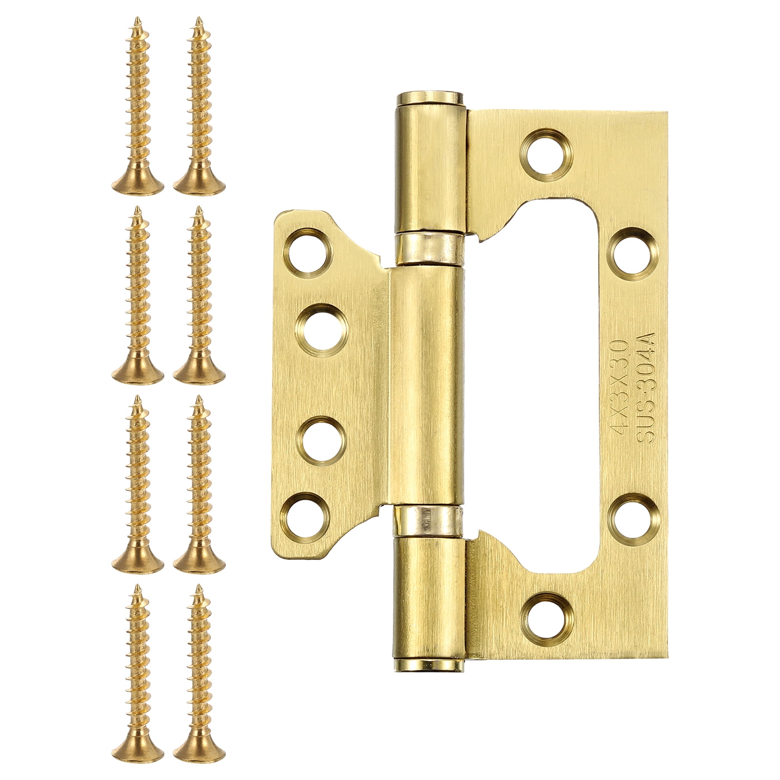 6Pcs 4x3 Inch Door Hinges Non-Mortise No Noise Stainless Steel Bifold ...