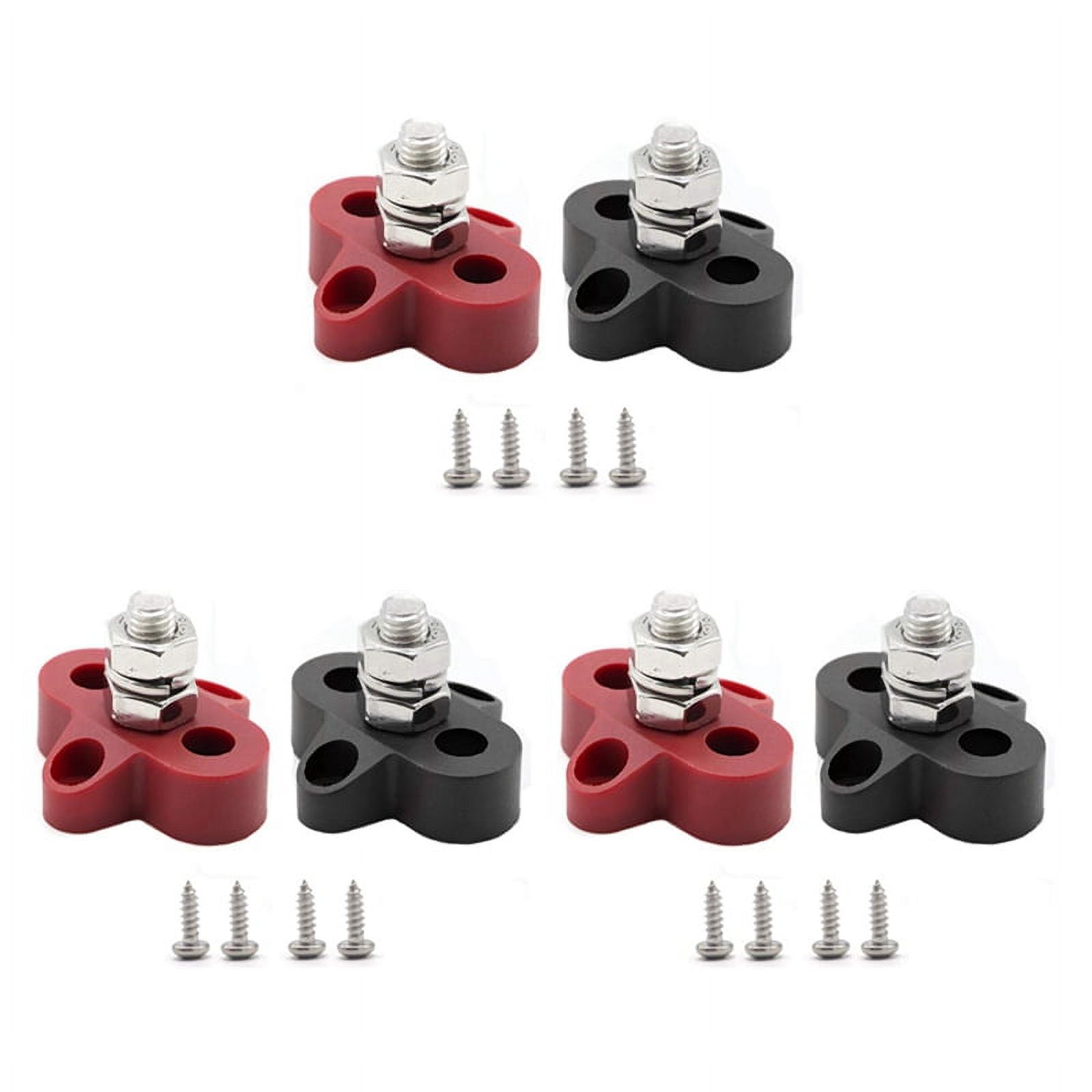 6Pcs 5/16 Inch DC 48V Busbar Power Terminal Block M8 Positive Negative Power Distribution Stud ...