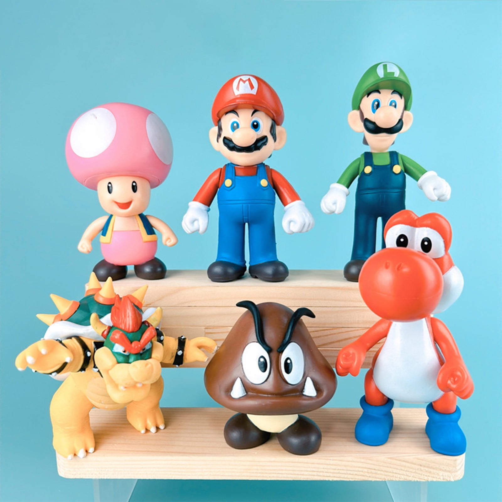 6Pcs 5" Mario Figure Toys, Mario Ornament Toys, Super Mario Toys, Mario ...