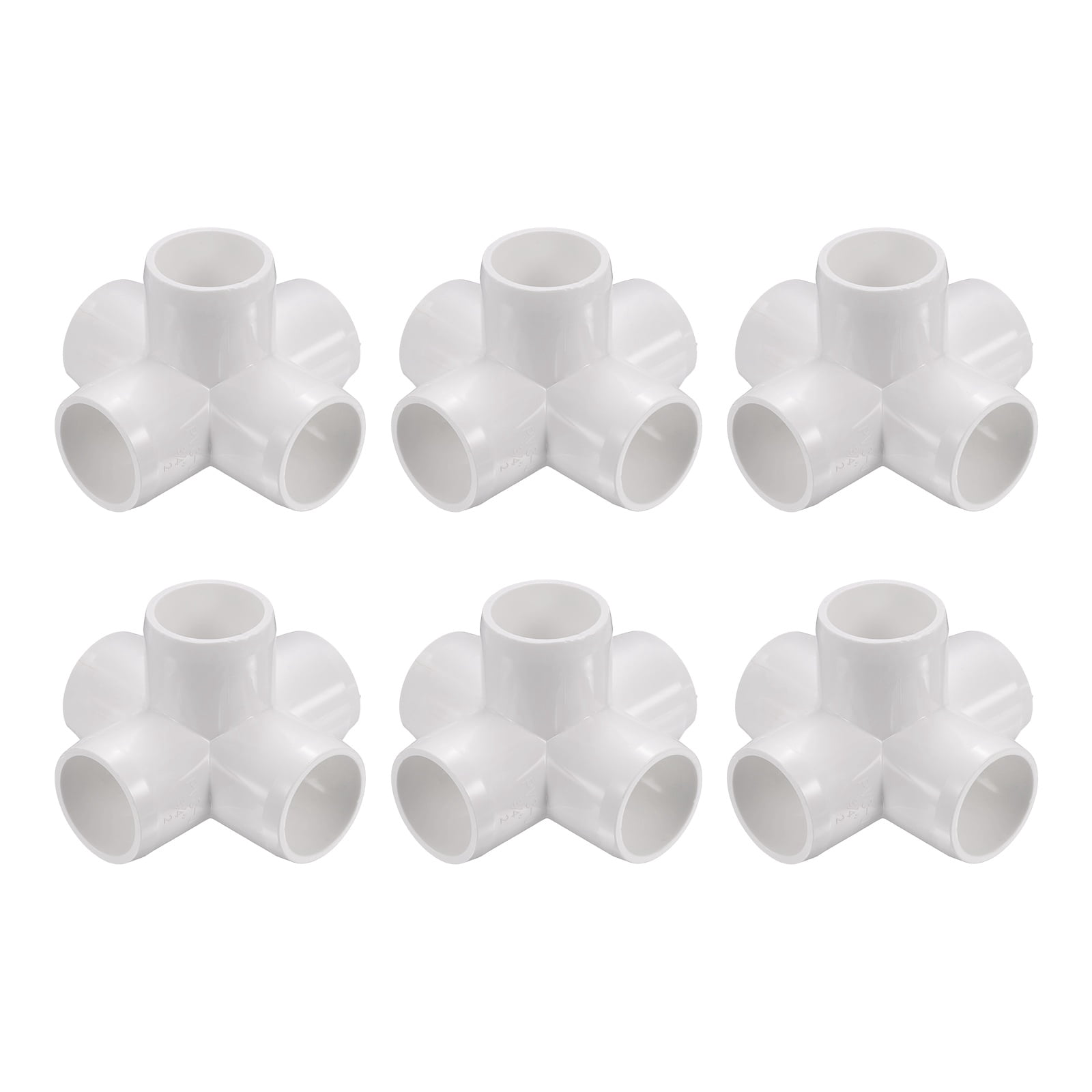 6Pcs 5-Way PVC Pipe Fitting, 1/2" SCH40 Connector for DIY Furniture ...