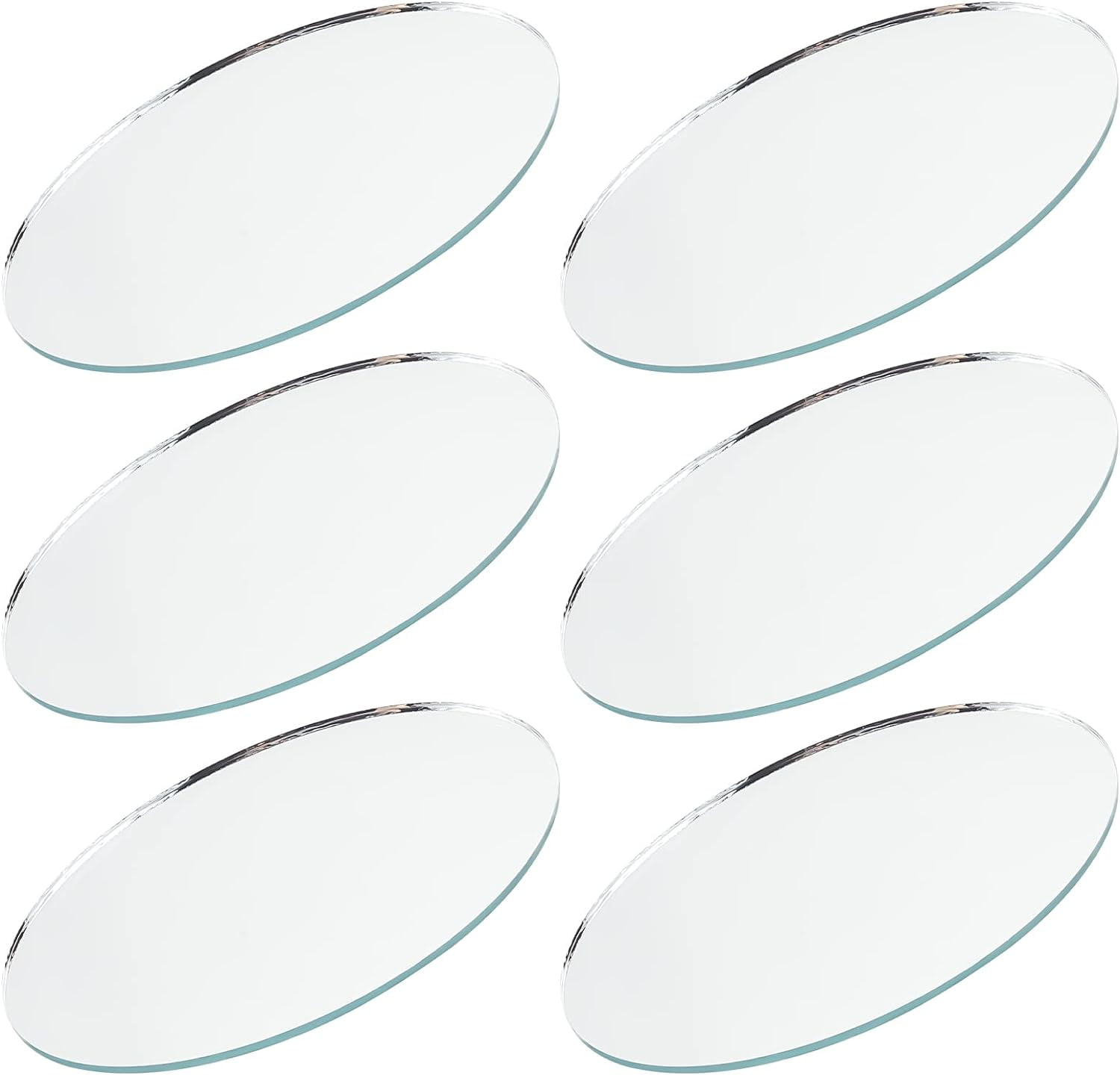 6Pcs 5x3 Inch Mini Oval Mirror Glass 3mm Small Oval Mirror Oval Glass ...