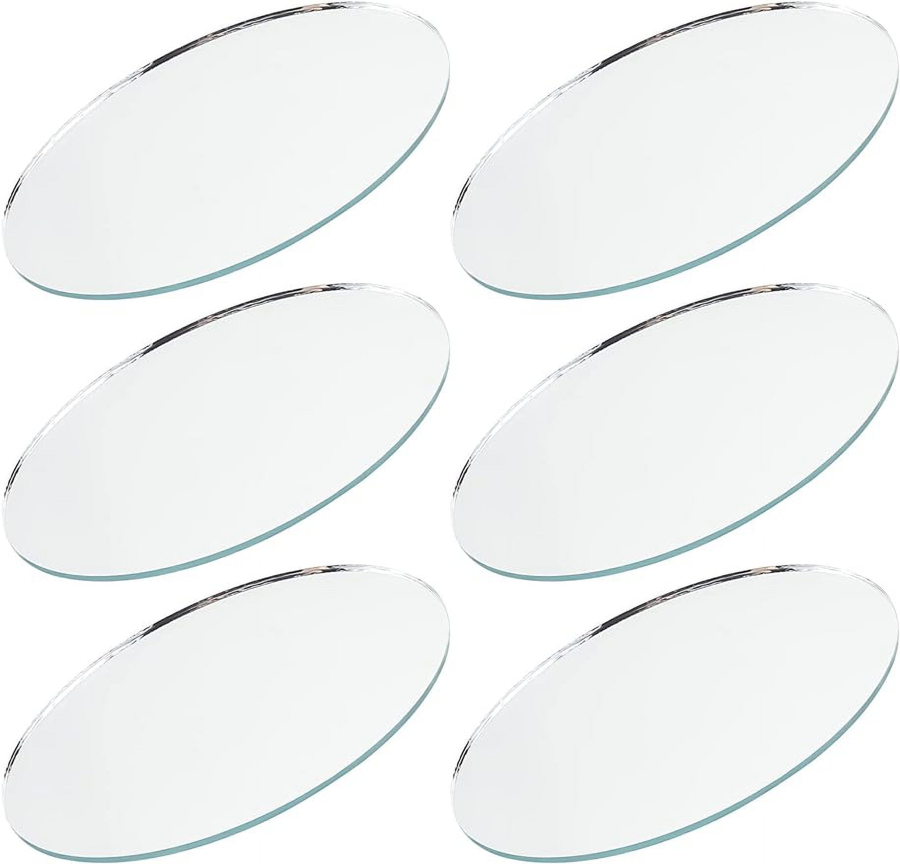 6Pcs 5x3Inch Mini Oval Mirror Glass 3mm Small Oval Mirror Oval Glass ...