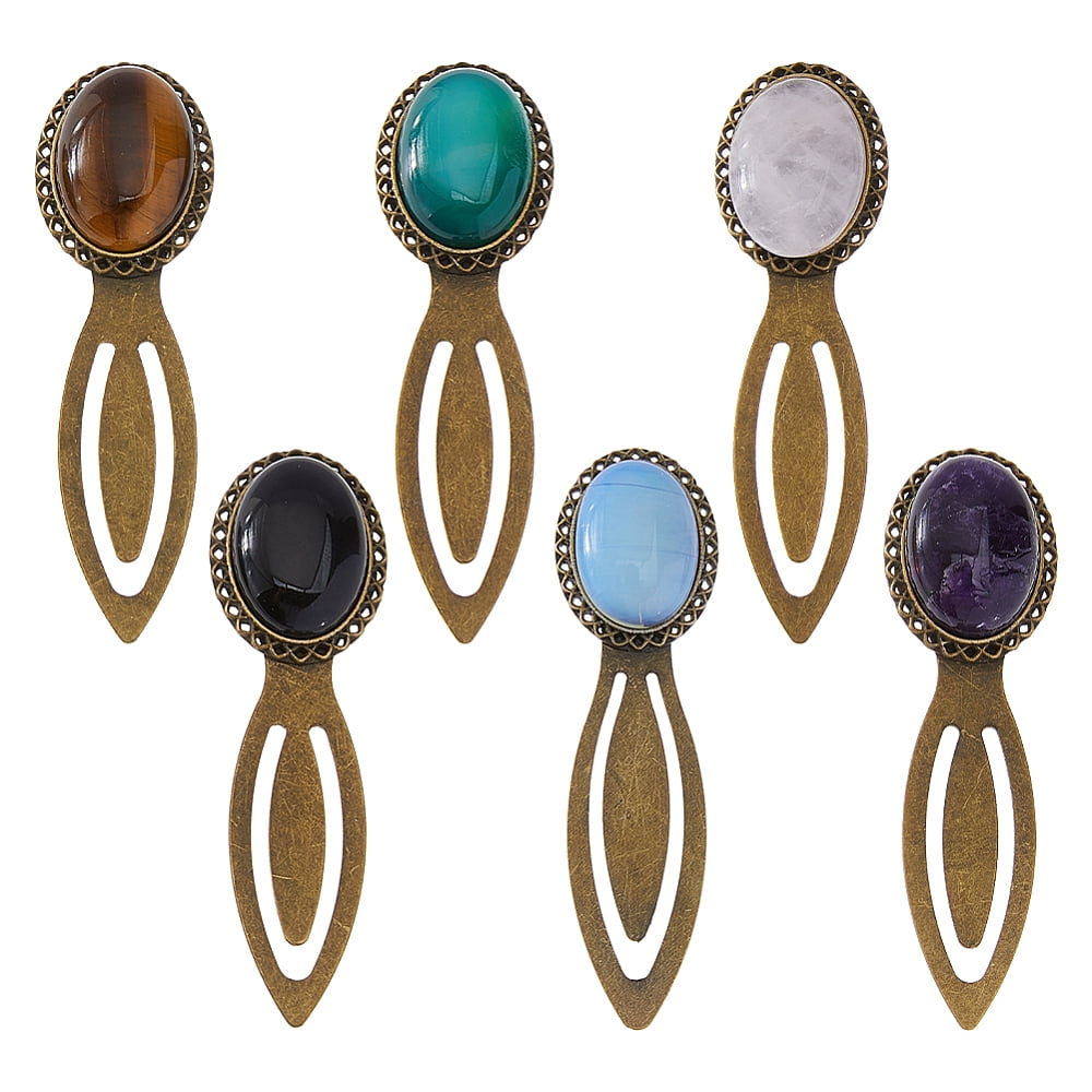 6Pcs 6 Colors Metal Bookmark Bulk Vintage Bookmarks Note Clips Bronze ...