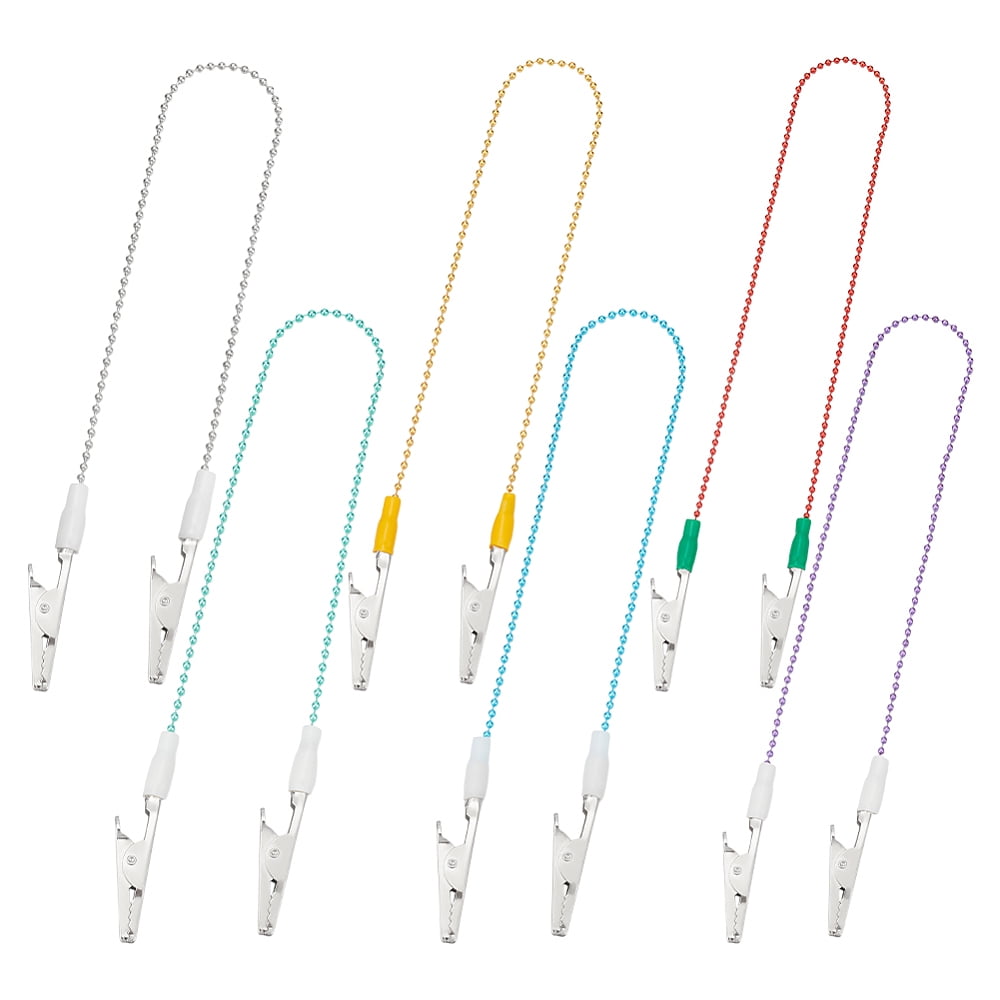 6Pcs 6 Colors Stainless Steel Dental Lab Bib Clip Ball Chain Durable ...