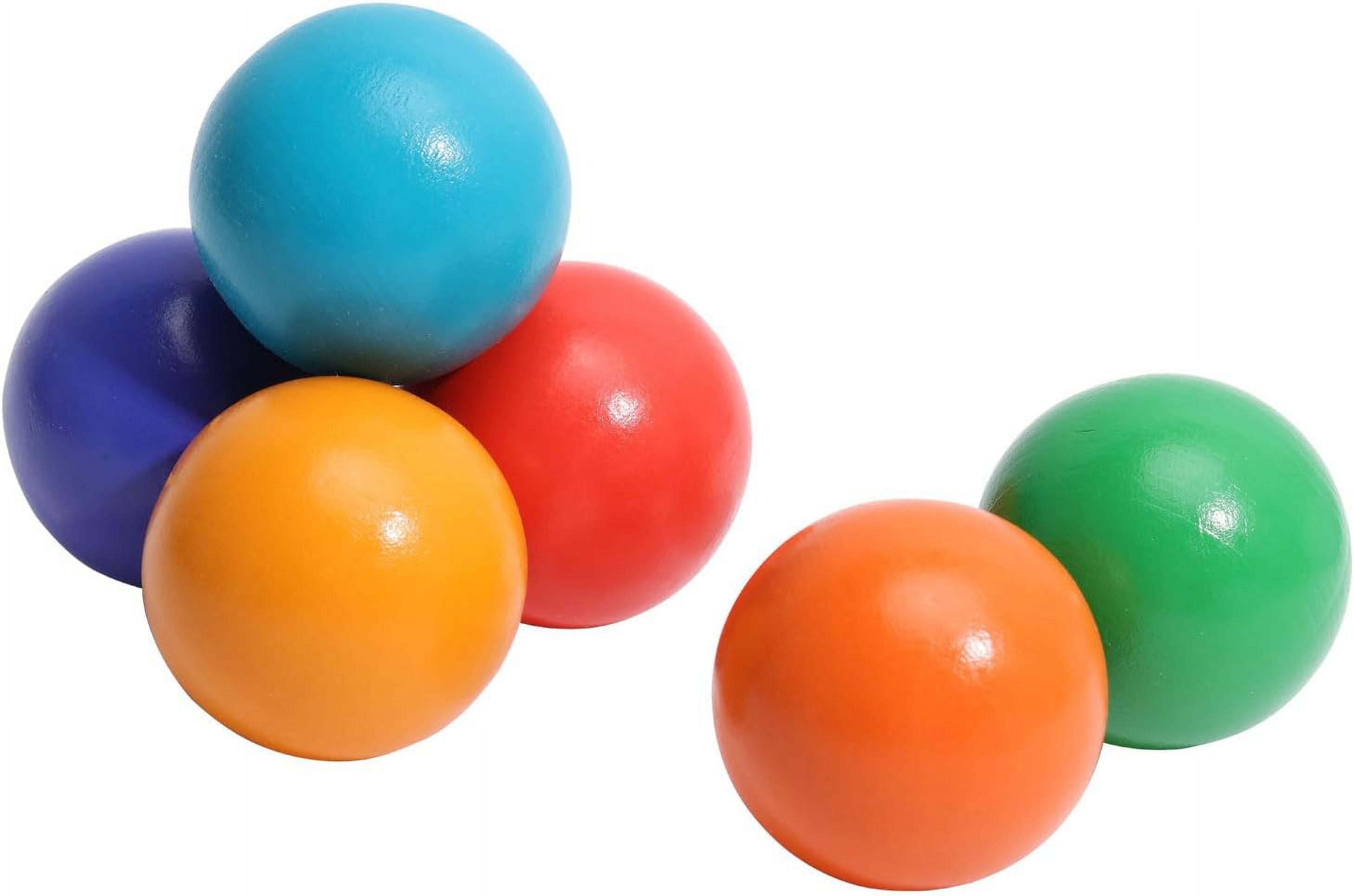 6Pcs 6 Colors Wooden Rainbow Balls 46mm/1.8inch Round Wooden Round ...