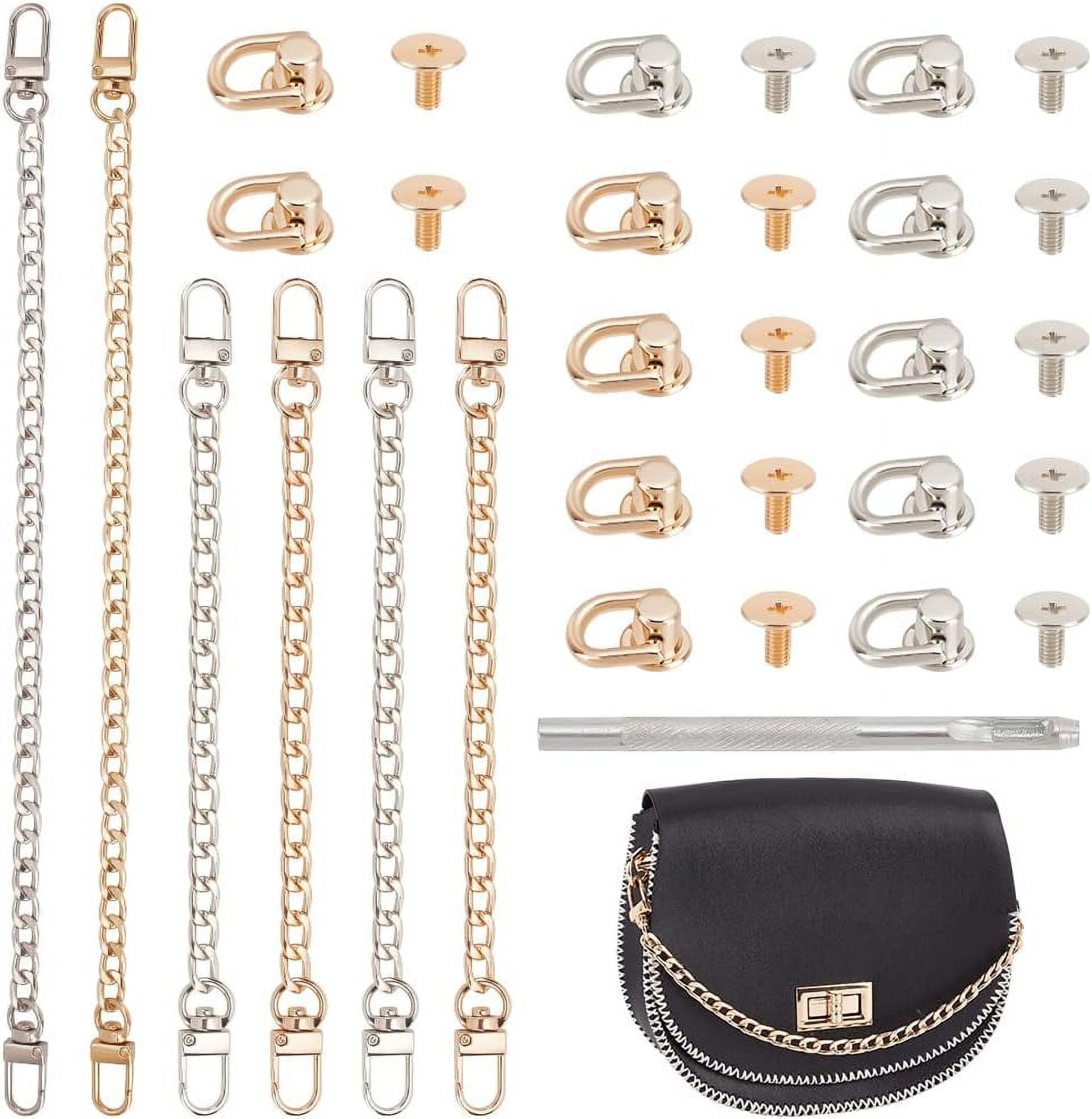 6Pcs 6 Style Iron Curb Chain Purse Strap Extenders with 12 Sets Alloy D ...