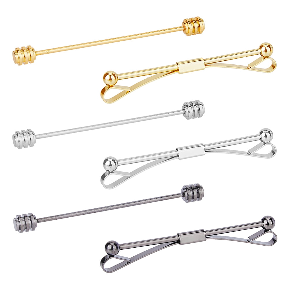 6Pcs 6 Styles Brass Collar Pins Tie Clips Cardigan Clips for Men Women ...