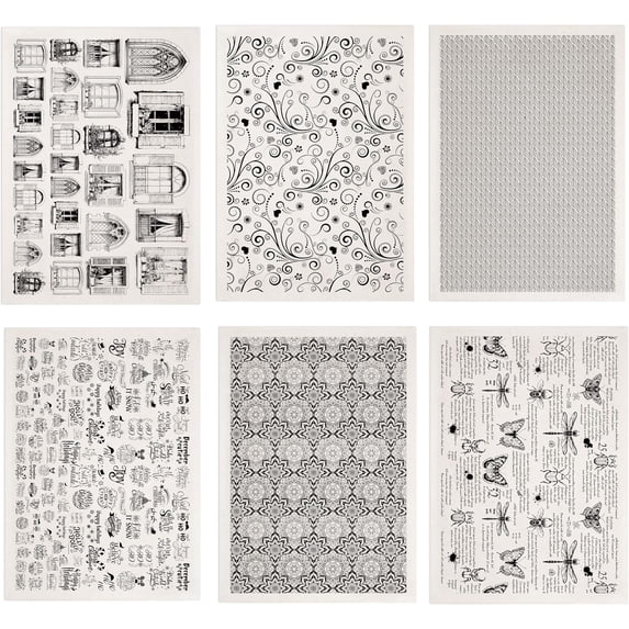 6Pcs 6 Styles Ceramic Decals Pottery Ceramics Clay Transfer Paper ...
