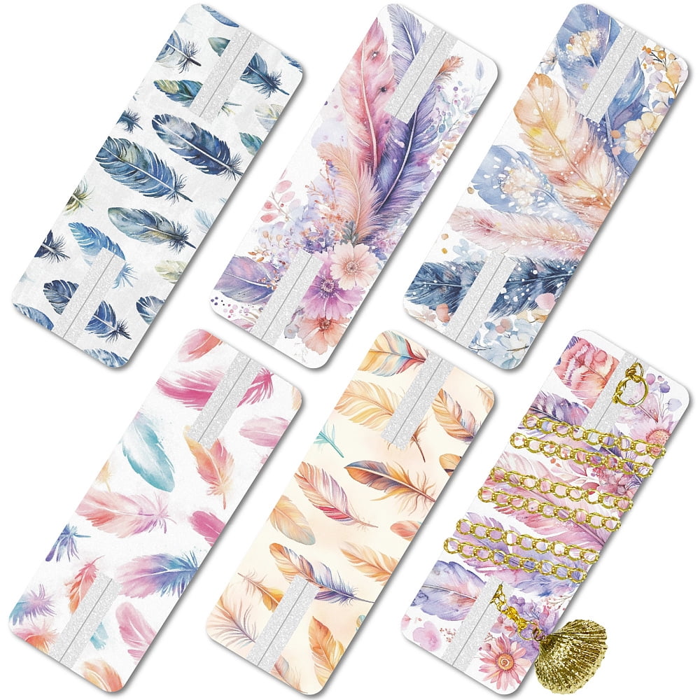 6Pcs 6 Styles Felt Printed Necklace Display Cards Sets Rectangle ...