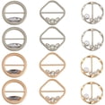 6Pcs 6 Styles Metal T Shirt Clips Alloy Round Ring Rhombus Imitation ...