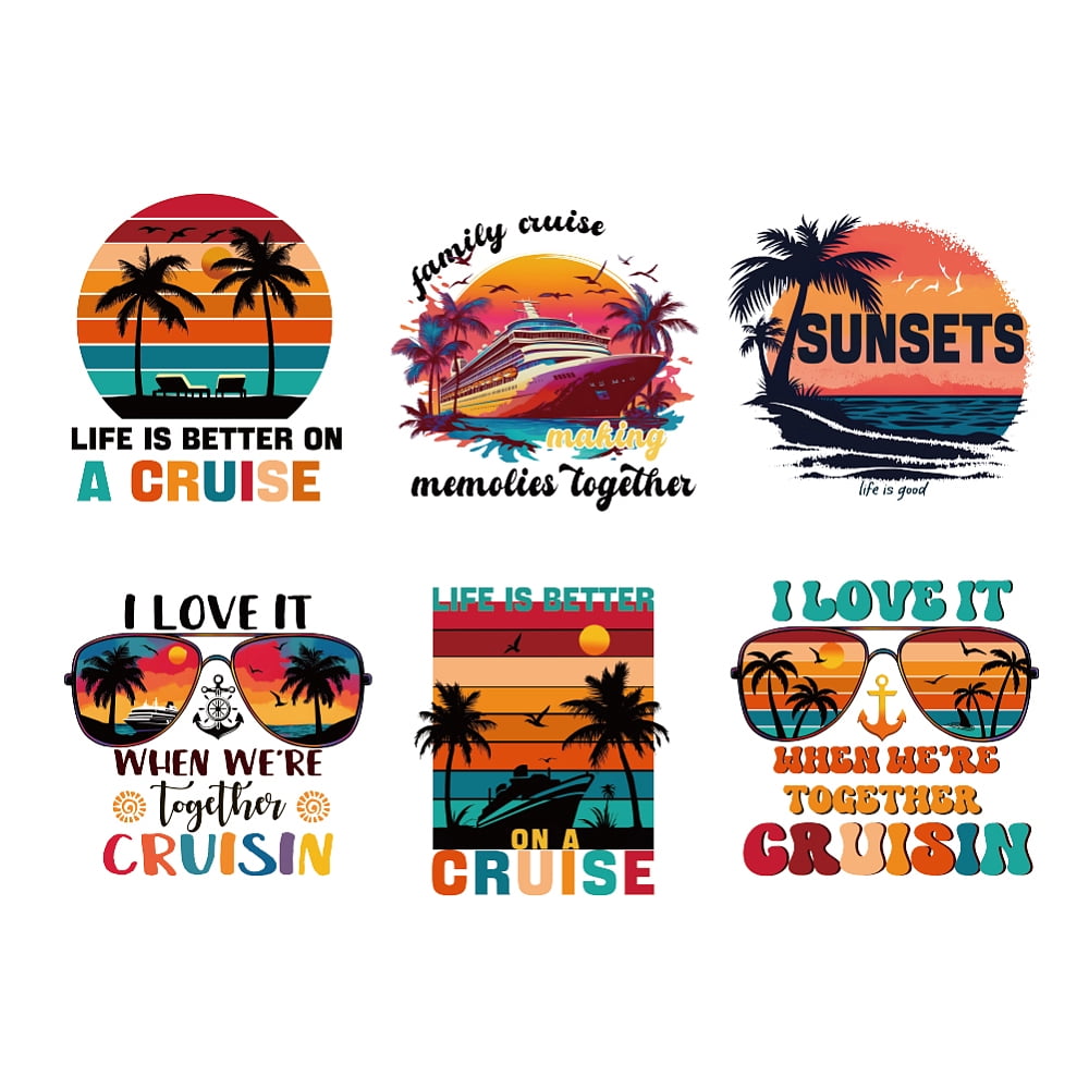 6Pcs 6 Styles Plastic Heat Transfer Film Logo Stickers Set for DIY T ...