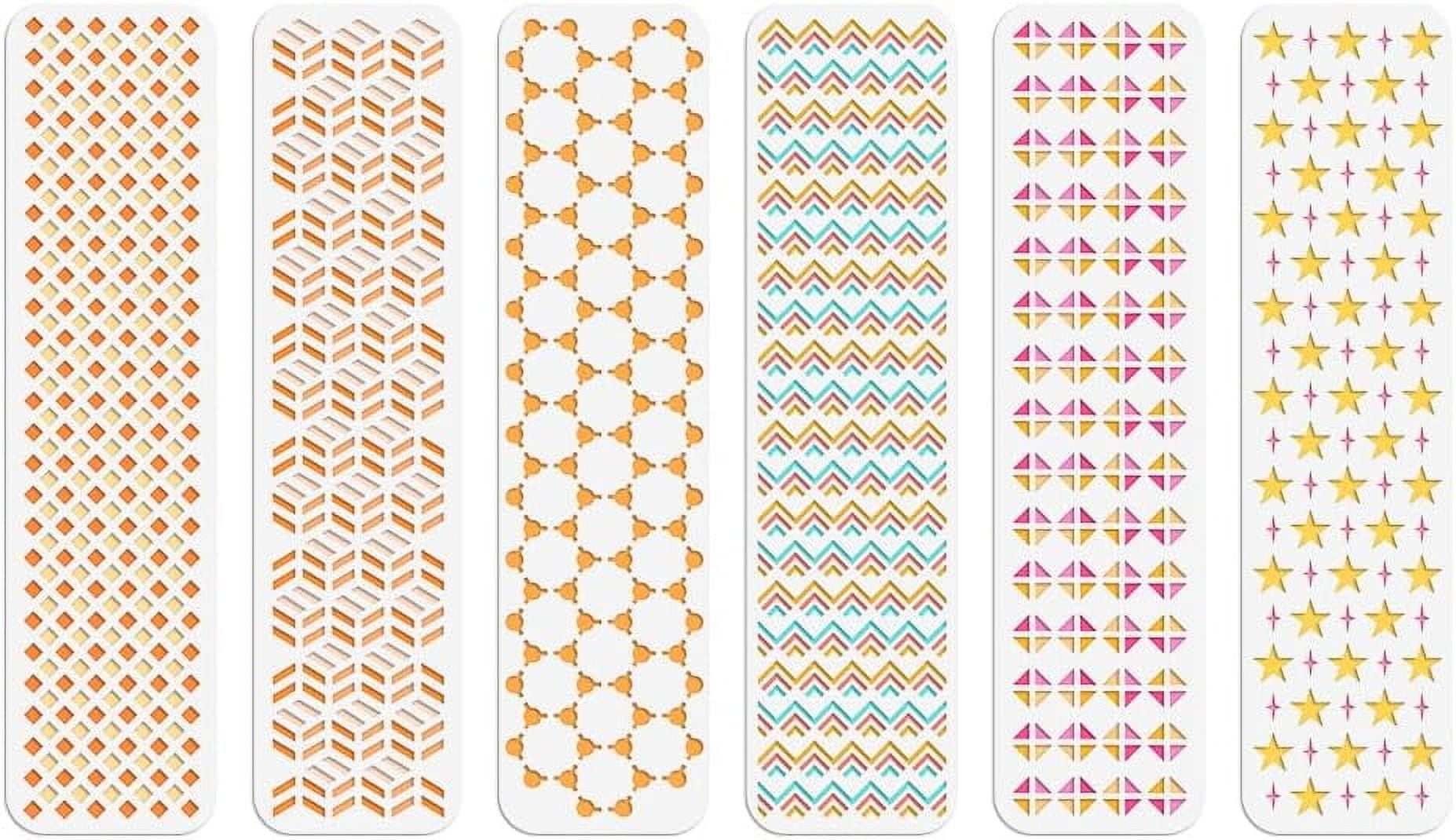 6Pcs 6 Styles Texture Theme PET Out Drawing Painting Stencils Sets for ...