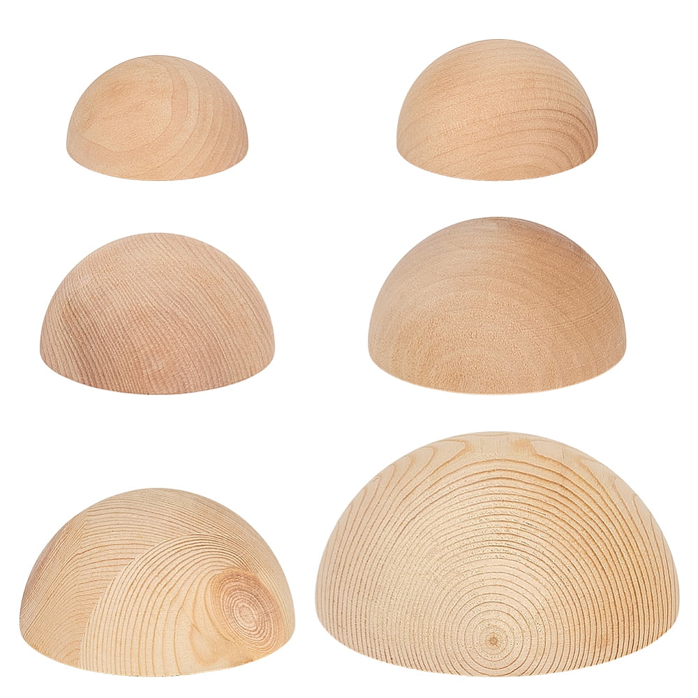 6Pcs 6 Styles Wood Half Round Cover for Modeling Tools White 60.5 ...