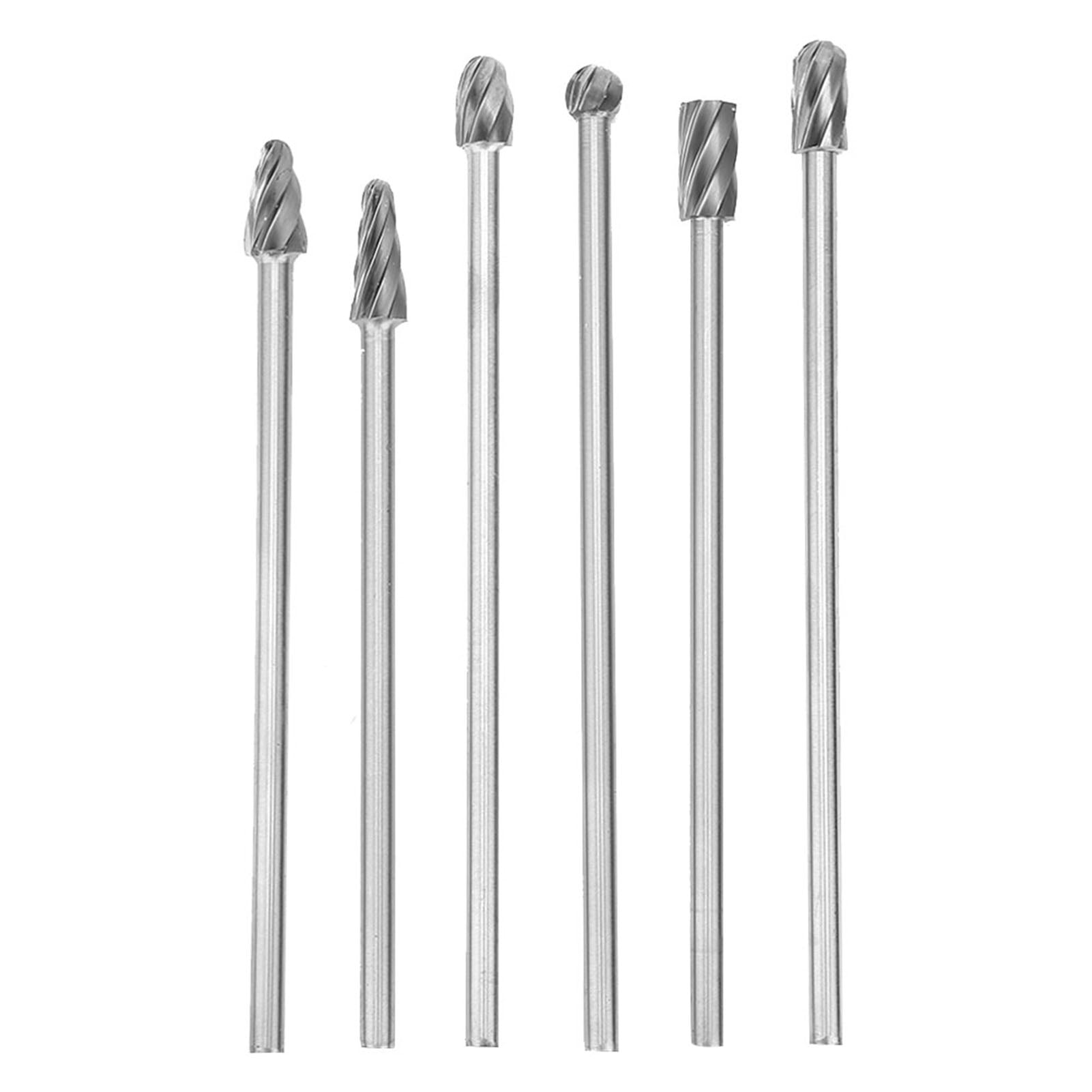 6Pcs 6mm 1/4 Shank Aluminum Rotary Burr Set, Extra Long 150mm CNC ...