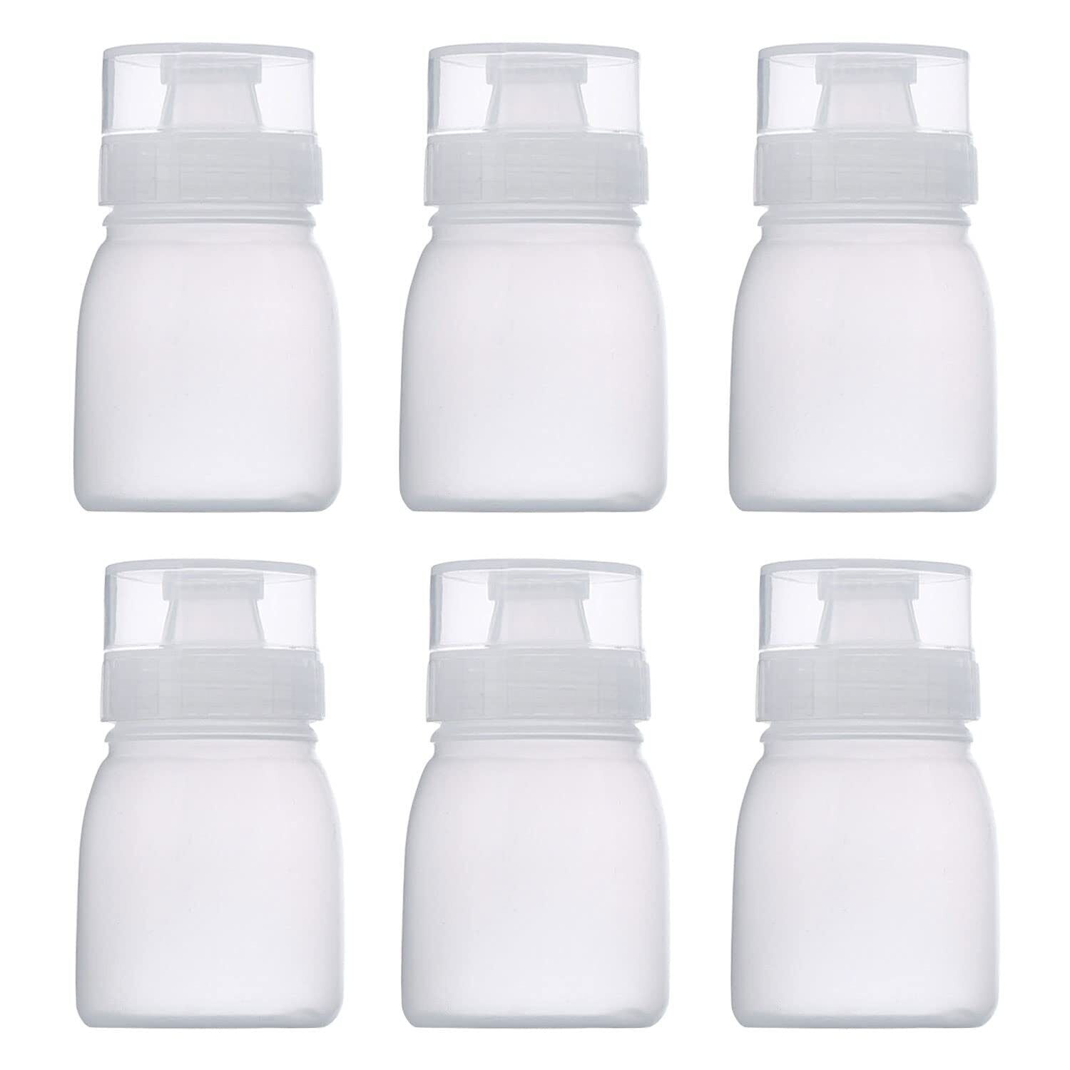 6Pcs 6oz Clear Plastic Squeeze Bottles Condiment Dispenser Ketchup ...
