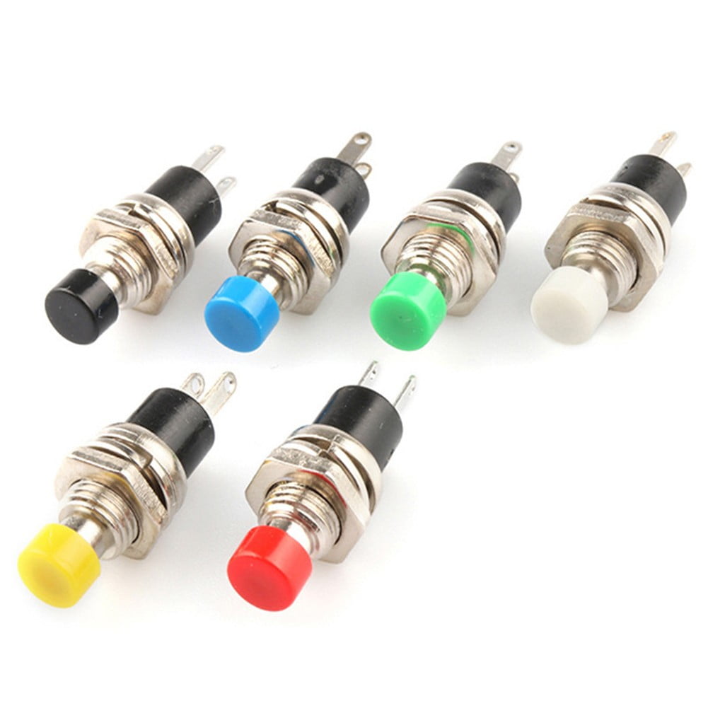 6Pcs 7 Mm Mini Round Momentary Push Button Switch Press The Self-Reset ...
