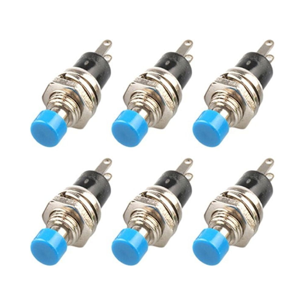 6Pcs 7 mm Mini Round Momentary Push Button Switch Press the Self-Reset ...