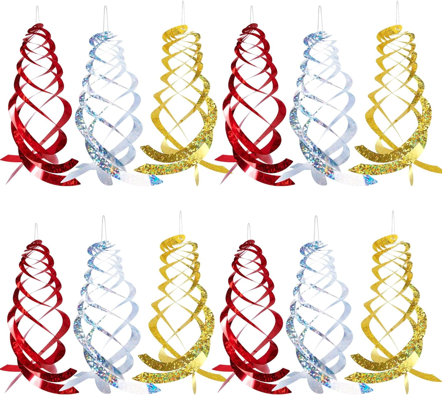 6Pcs/9Pcs/12Pcs Bird Repellent Spiral Reflectors- 17.71Inch Hanging ...