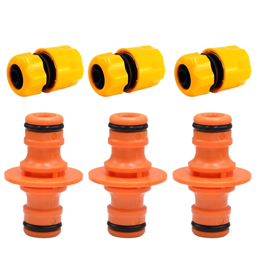 6Pcs ABS Garden Quick Hose Connector 3/4-1/2‘’ End Double Male Coupling ...