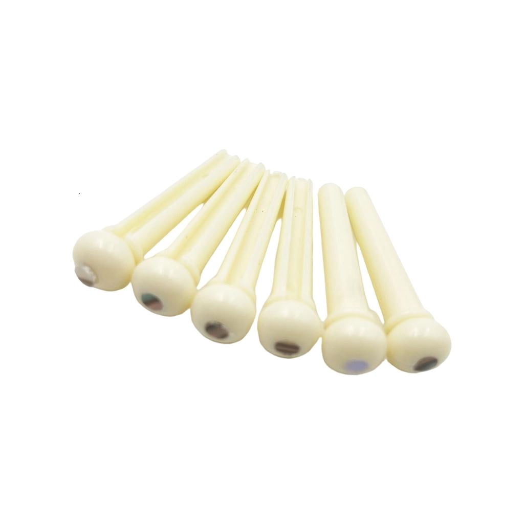 6Pcs Acoustic Guitar Bridge Pins Replacement String Pegs Bridge Saddles ...