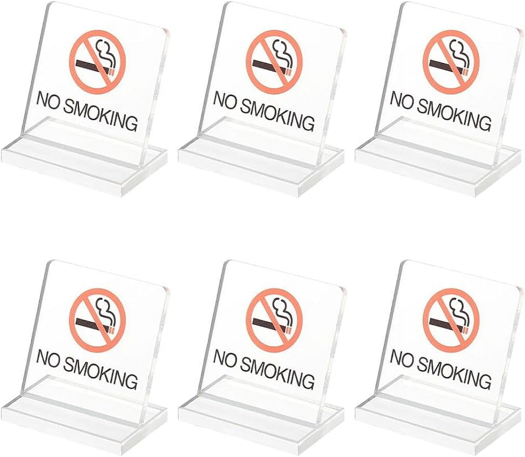 6Pcs Acrylic No Smoking Table Signs Non-Smoking Desk Logo Indicator No ...