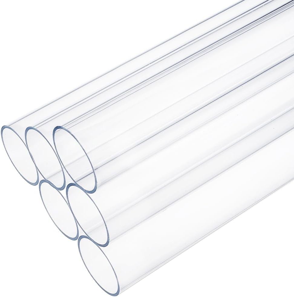 6Pcs Acrylic Round Tube 1.6 Inch ID x 1.8 Inch OD x 12 Inch Length ...