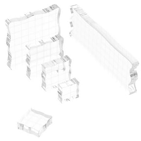 Uxcell Acrylic Stamp Block, 2 Pack Clear Stamping Block Mounting Block ...