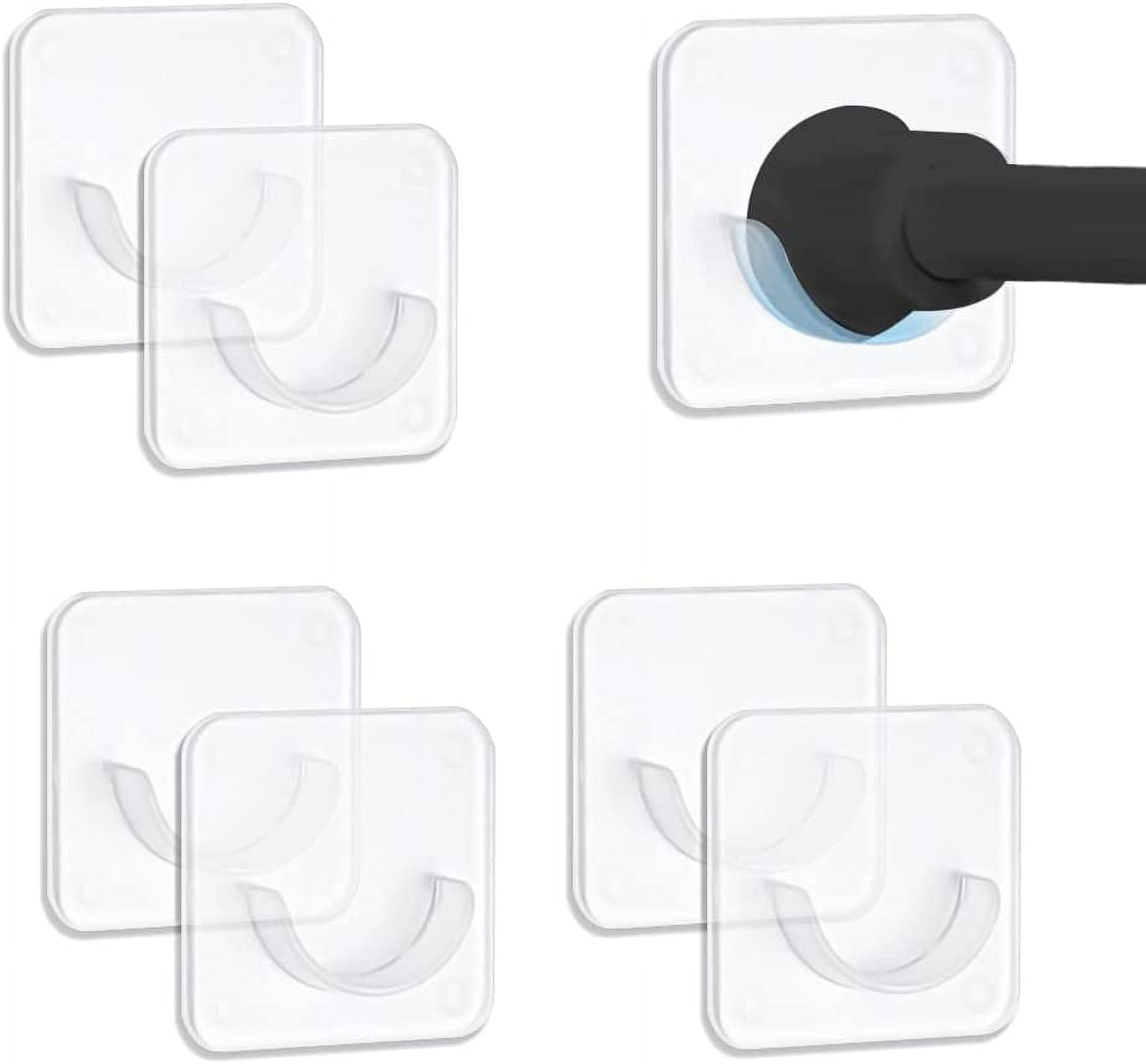 6Pcs Adhesive Shower Curtain Rod Holder, STONCEL, Transparent Shower ...