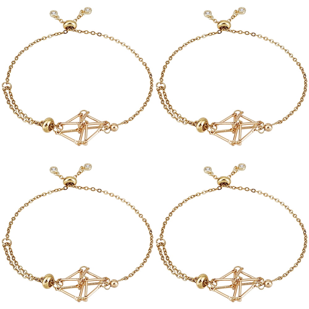 6Pcs Adjustable Brass Macrame Pouch Bracelet Making Slider Bracelet ...