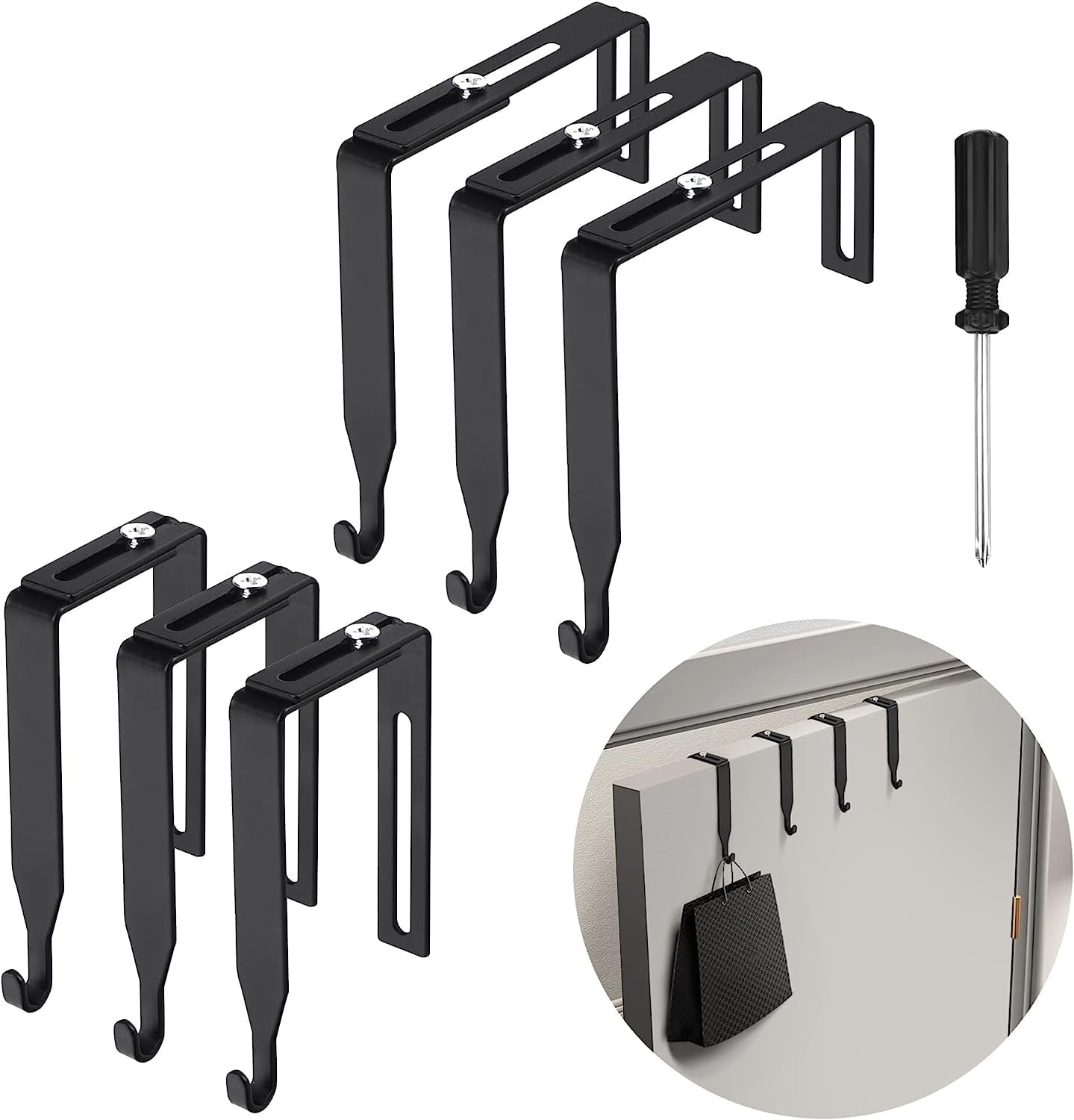 Trianu 6Pcs Adjustable Cubicle Wall Hooks, Metal Partition Hangers ...