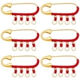 6Pcs Alloy Safety Pin Findings with Nylon Thread and 304 Stainless ...