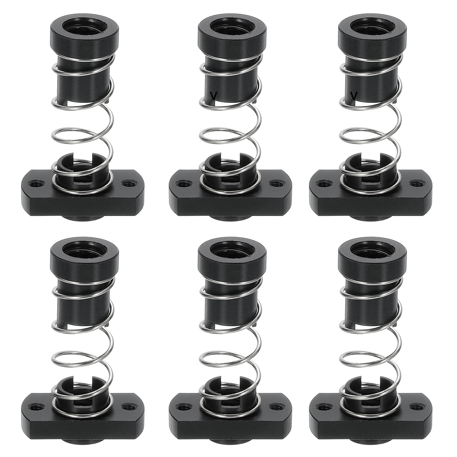 6Pcs Anti Backlash Spring Loaded Nut(2mm Pitch, 1 Start, 2mm 2-M3 Holes ...