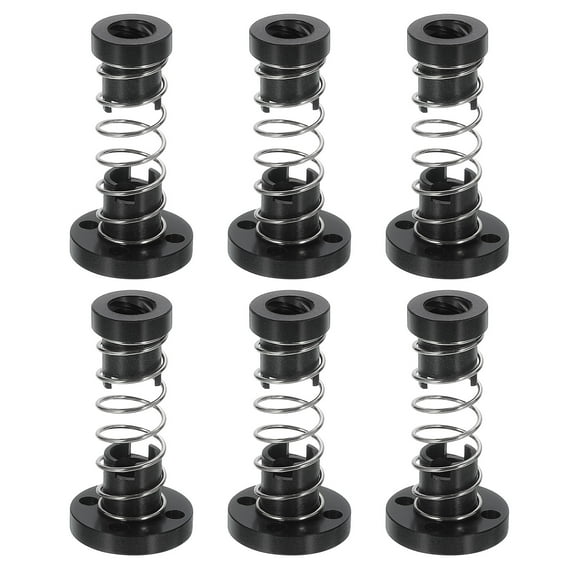 Uxcell 6Pcs Anti Backlash Spring Loaded Nut(2mm Pitch, 4 Start, 8mm, 3 ...