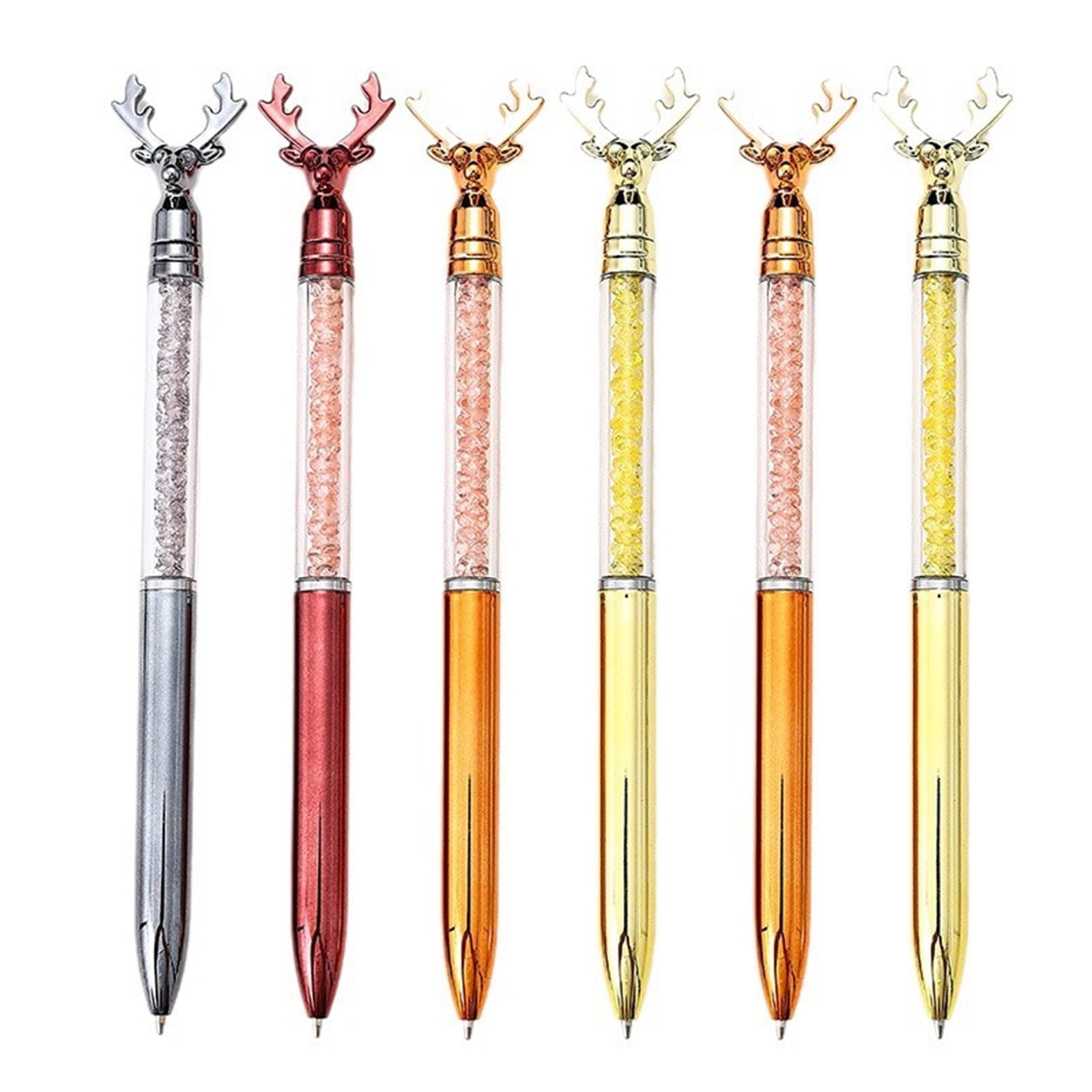 6Pcs Antler Ballpoint Pen Twist Action Novelty Writing Pen Christmas ...