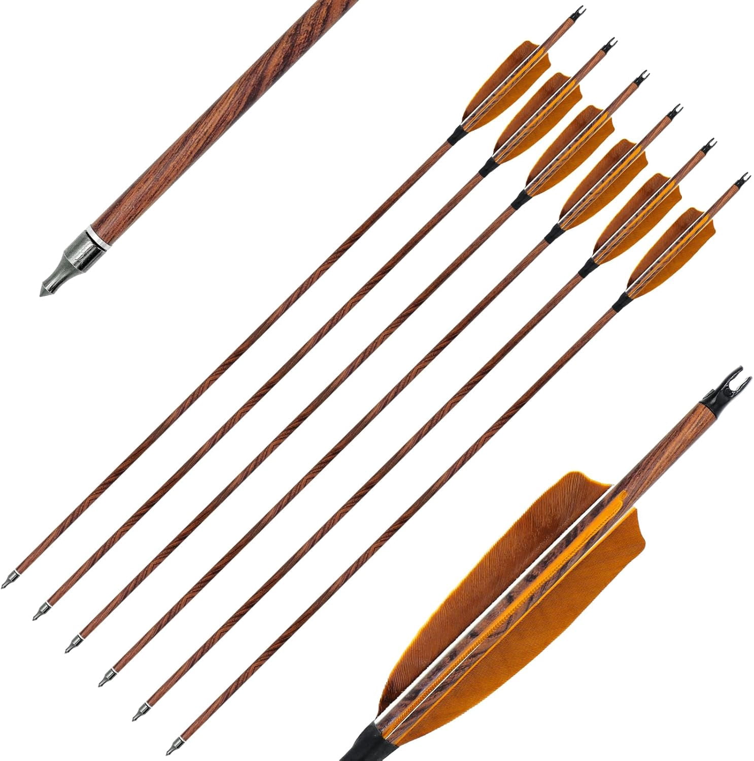 6Pcs Archery Carbon Arrows 28 29 30 31 Inch Spine 500 Outdoor Hunting ...