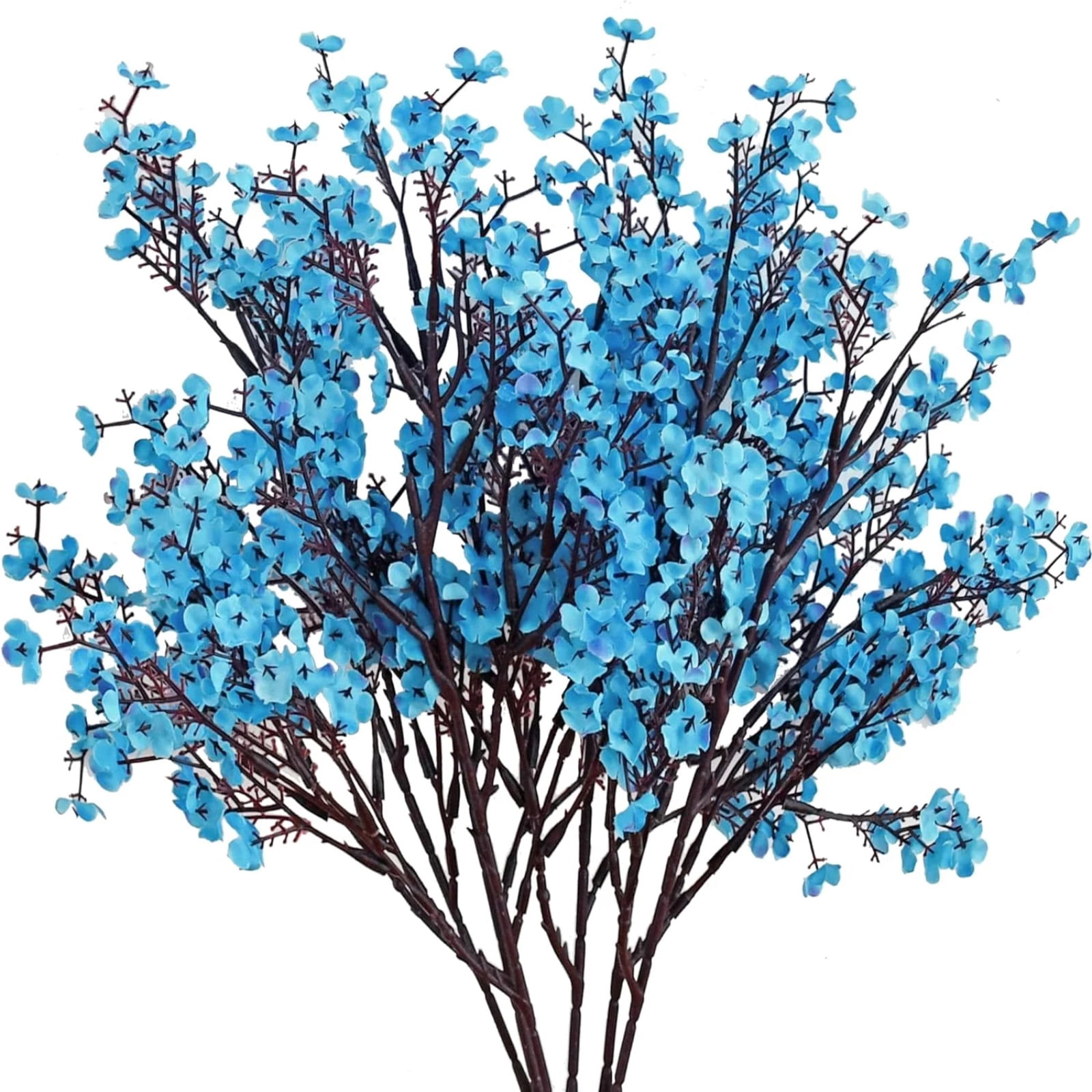 6Pcs Artificial Baby’s Breath Flowers, Real Touch Blue Gypsophila ...