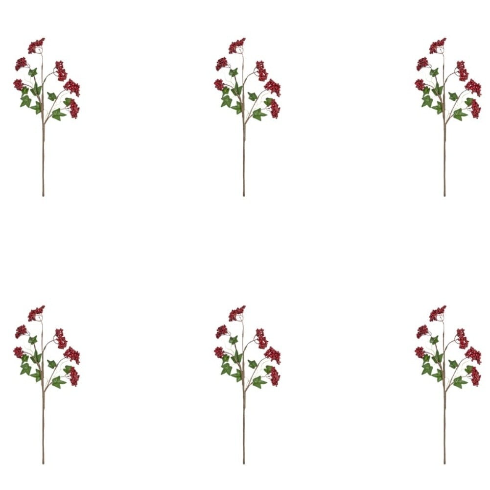 6Pcs Artificial Christmas Decoration 3-Pronged Red Fruit Berry Desktop ...