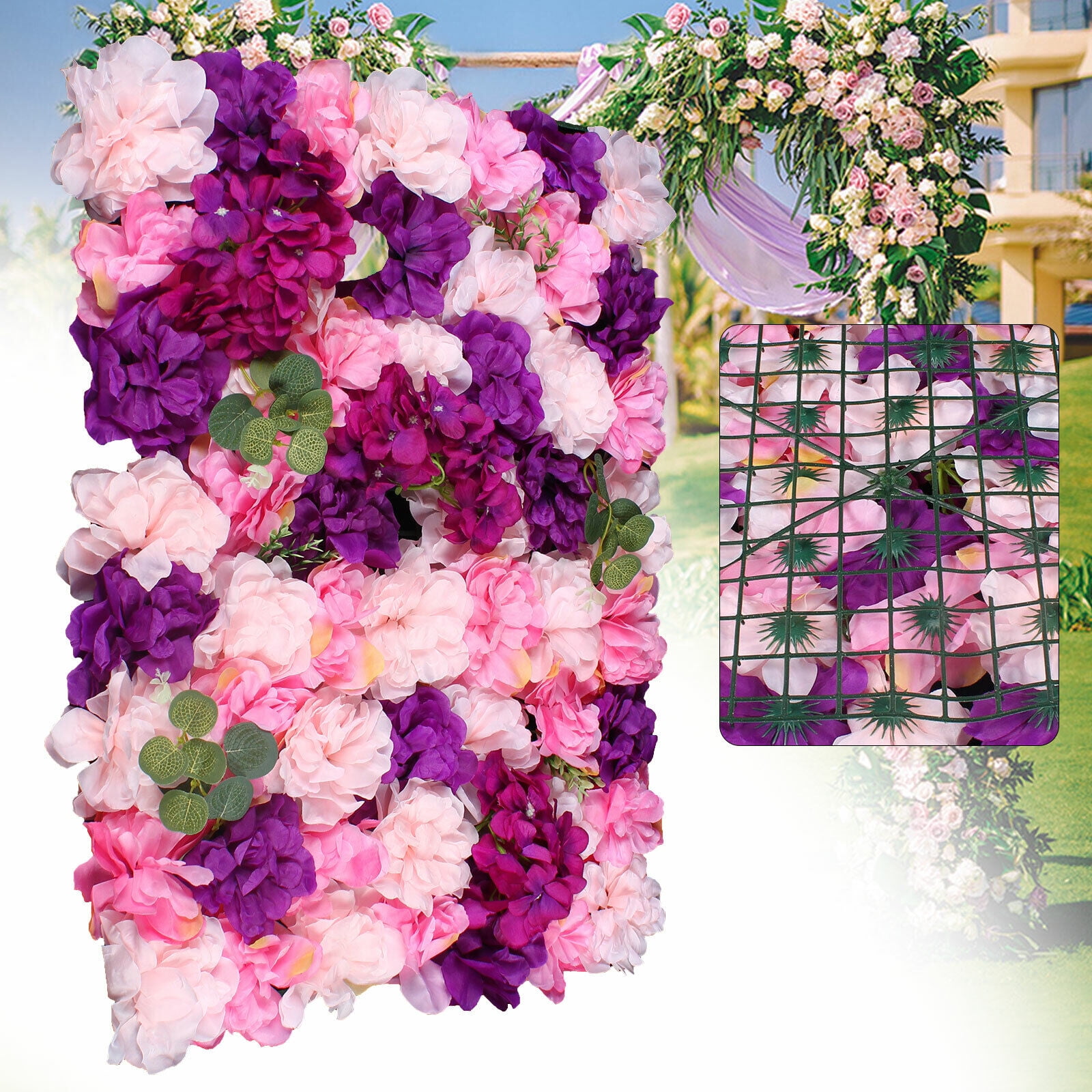 6Pcs Artificial Flower Wall Panel Indoor Outdoor Flower Wall Panel for ...