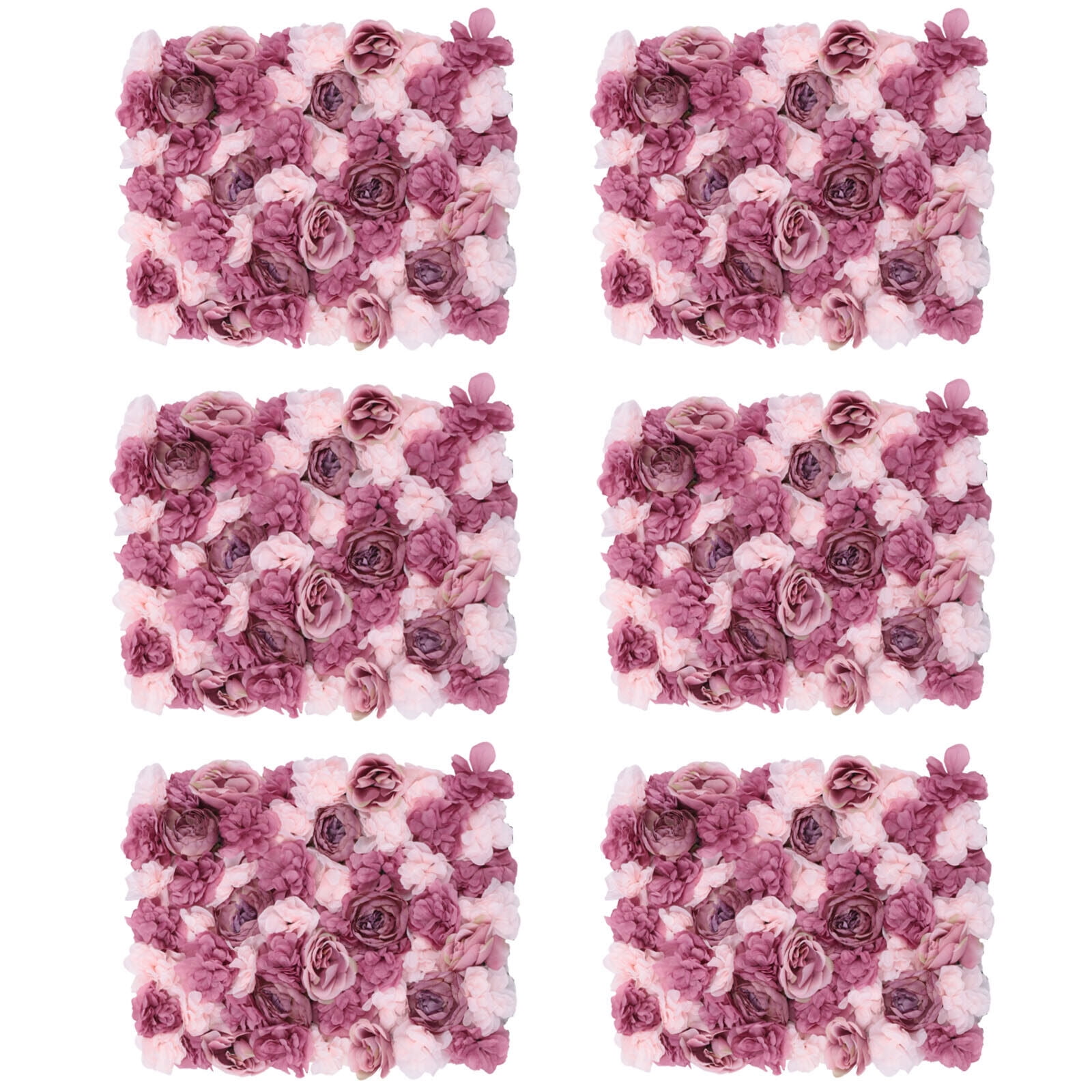 6Pcs Artificial Flower Walls Pink Elegant Artificial Fake Rose Silk ...