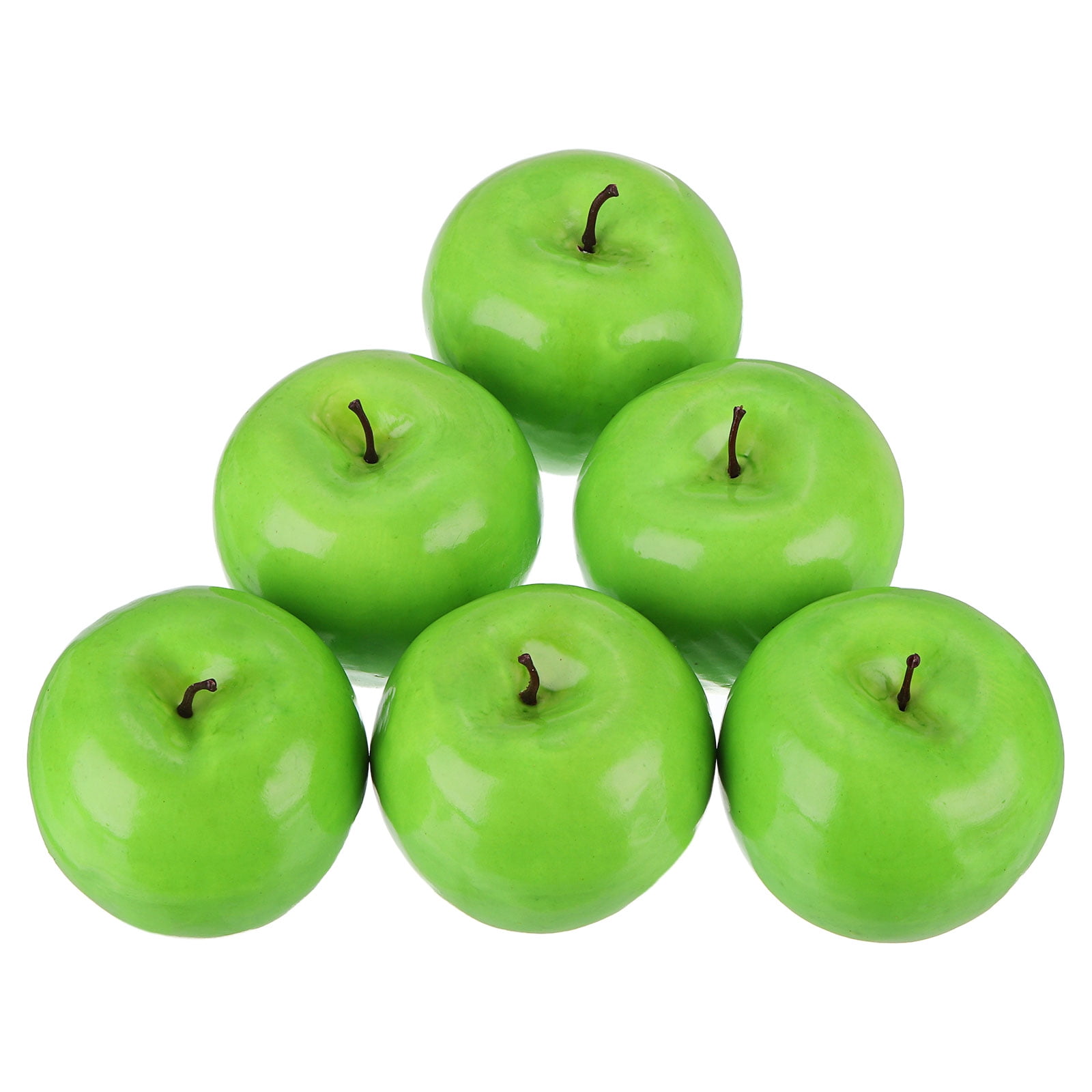 6Pcs Artificial Fruit, Green Fake Apples Fake Fruit Lifelike Apples ...
