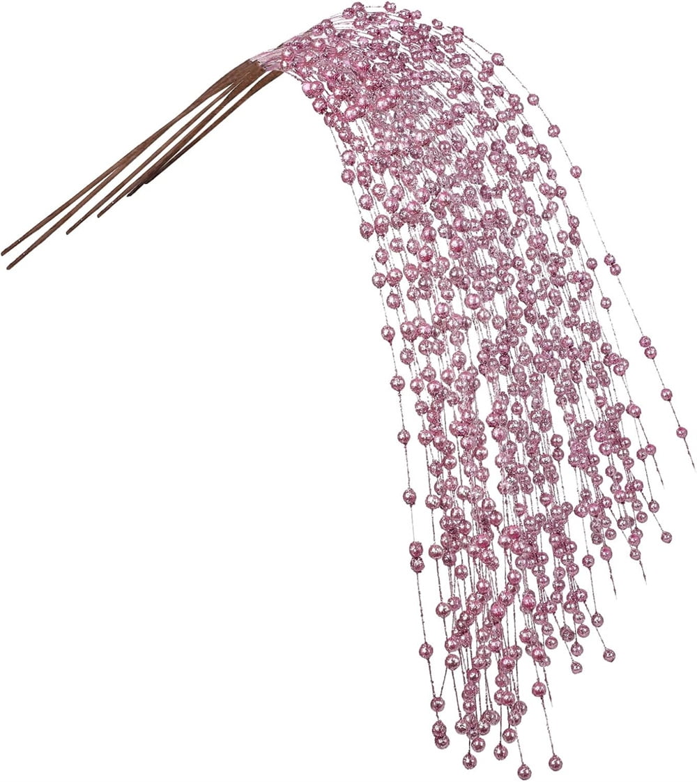 6Pcs Artificial Glitter Berry Stems,NOGIS 30 Inch Gold Ting Branches ...