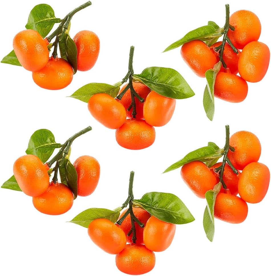 6Pcs Artificial Oranges Lifelike Simulation Oranges Realistic Fake ...