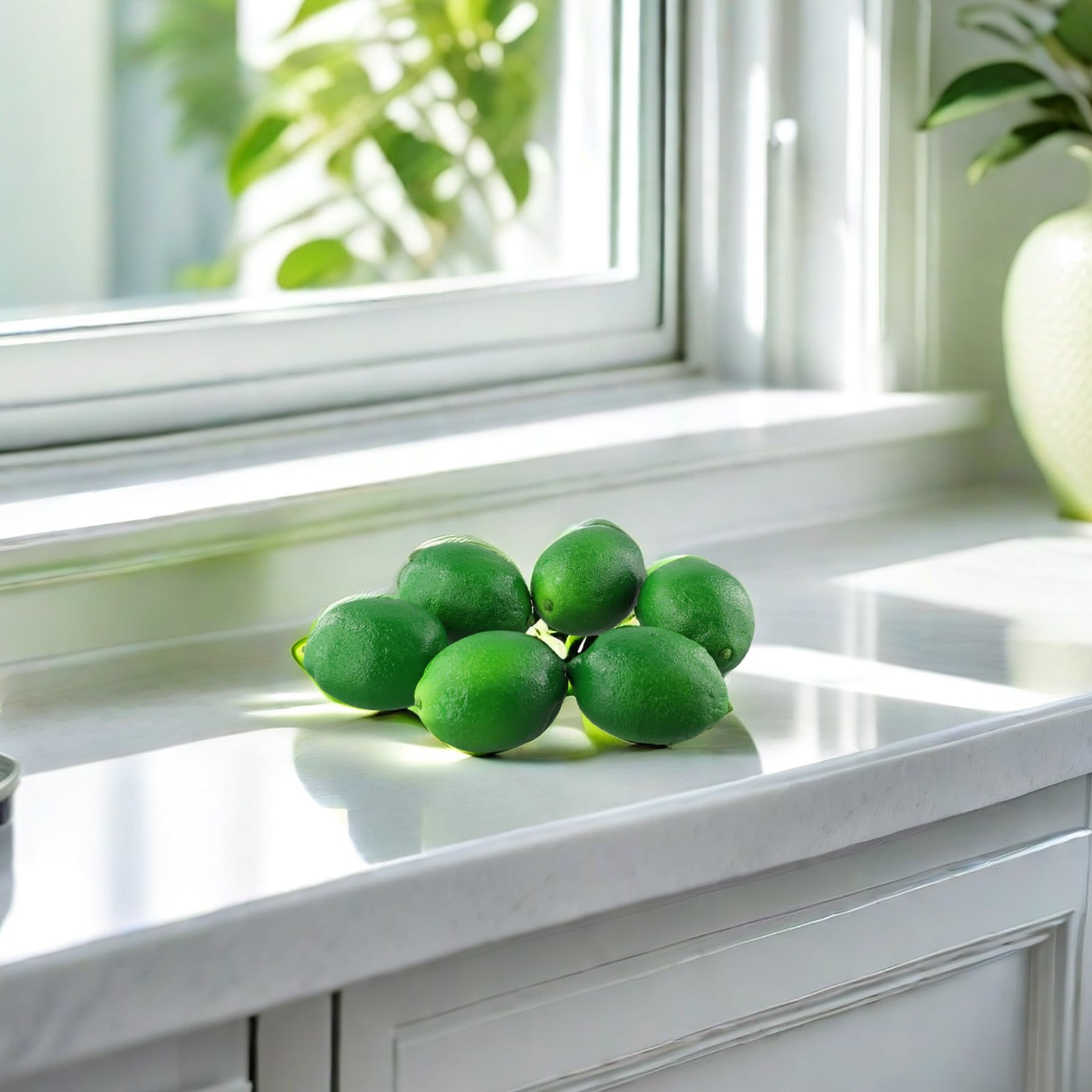 6Pcs Artificial Plastic Limes Lemons Fake Fruit Realistic Home Decor ...