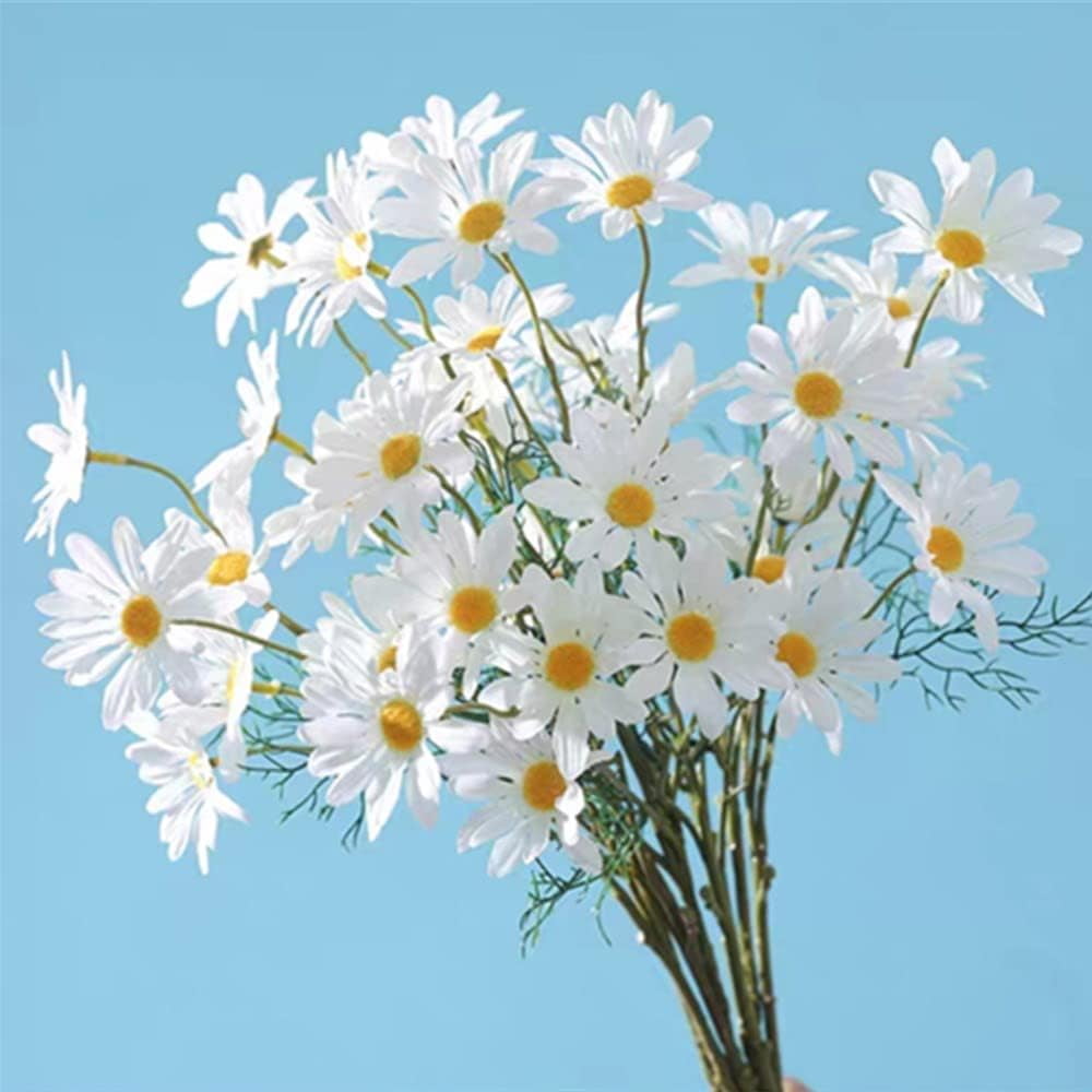 6Pcs Artificial Silk Daisies Flowers Outdoor UV Resistant Fake ...